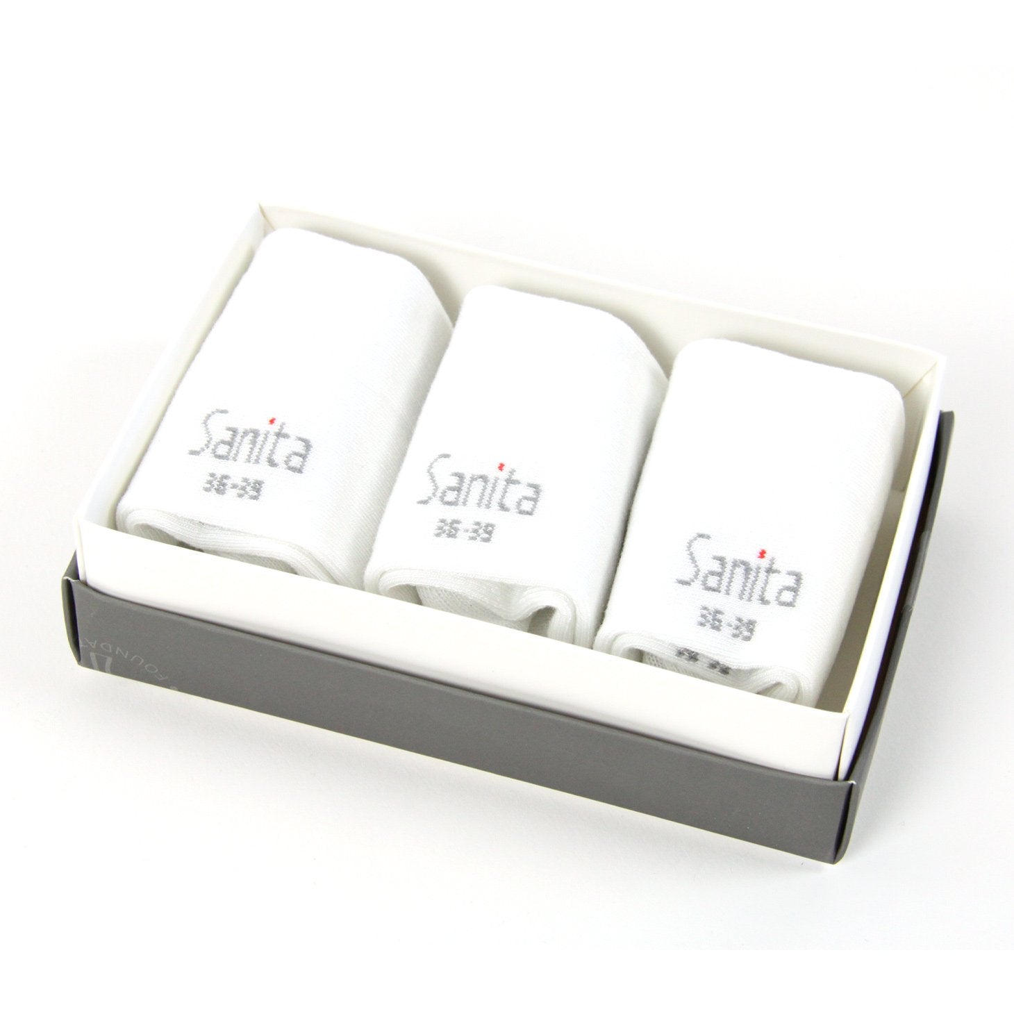 Bamboo Footies 3-Pack Unisex in White - Sanita